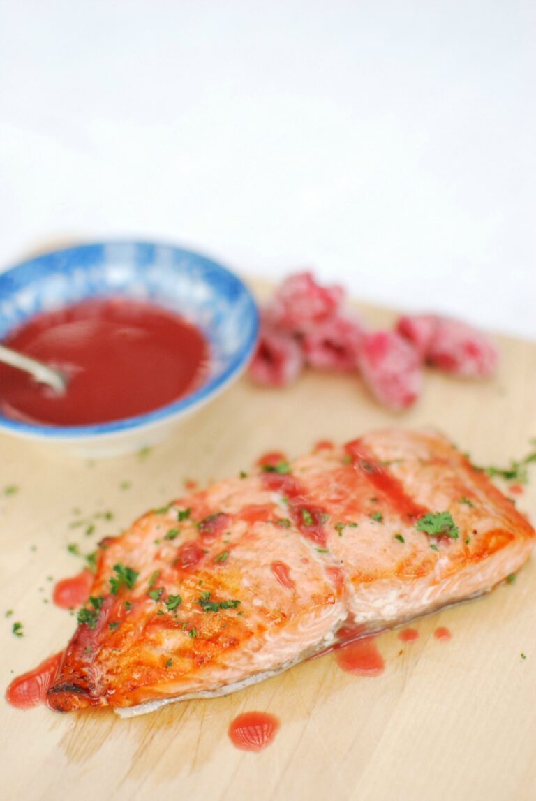 Raspberry Ginger Glazed Salmon - Washington Red Raspberries