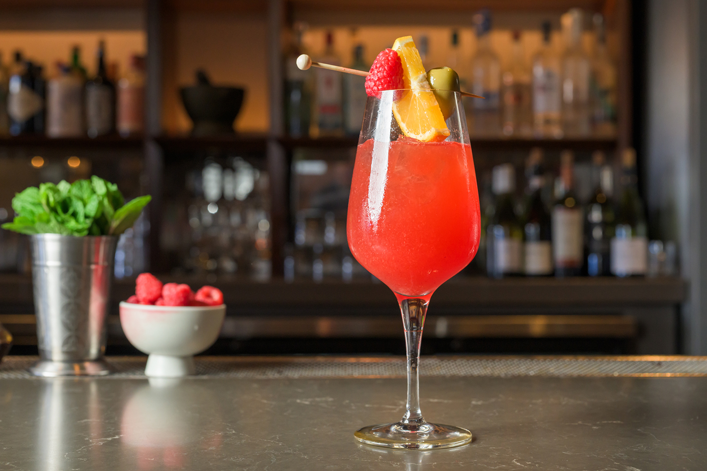 Raspberry Aperol Spritz - Washington Red Raspberries